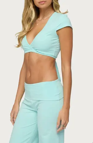 EDIKTED Laverne Wrap Crop Top