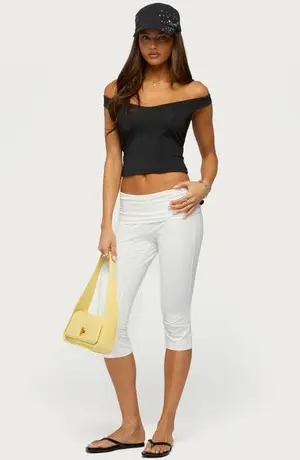 EDIKTED Xavier Off Shoulder Cutout Top