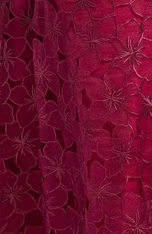 Betsy & Adam Embroidered Off The Shoulder Midi Gown
