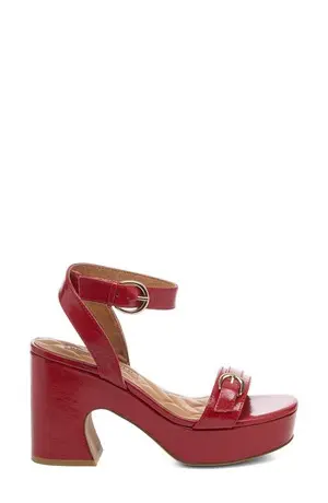 KELSI DAGGER BROOKLYN Wendy Ankle Strap Platform Sandal - Crimson
