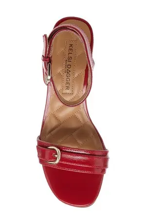 KELSI DAGGER BROOKLYN Wendy Ankle Strap Platform Sandal - Crimson