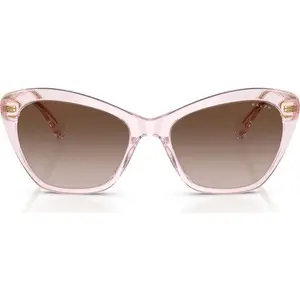 Ralph Lauren 55mm Gradient Butterfly Sunglasses - Shiny Transparent Pink/brown