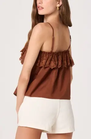 Astr The Label Nellie Lace Trim Pintucked Tank