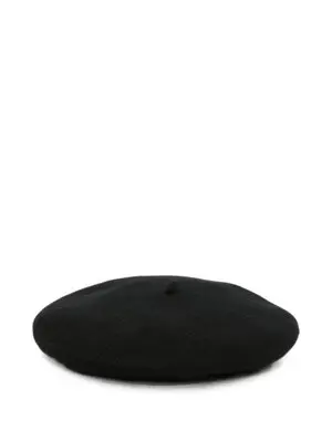 Emporio Armani Logo Wool Basque Hat - Black