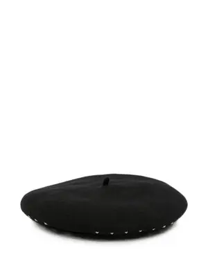 Emporio Armani Logo Wool Basque Hat - Black