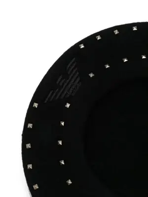 Emporio Armani Logo Wool Basque Hat
