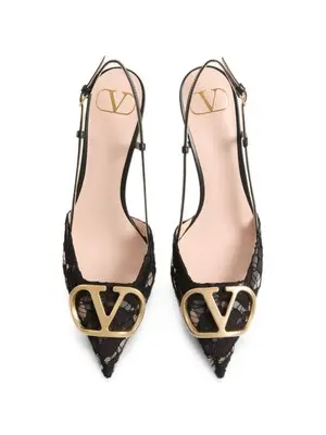 Valentino Garavani Vlogo Signature Lace Pumps