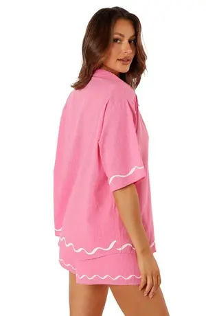 PETAL & PUP Sunshine Cotton Button-up Shirt & Shorts Set