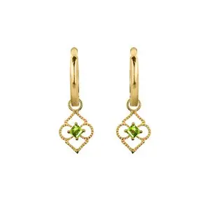 CHARLOTTE'S WEB JEWELLERY Plated Peridot Moroccan Charm Huggie Hoop Earrings - Gold