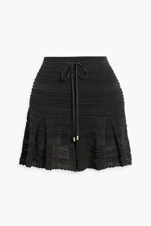 Zimmermann Pleated Pointelleknit Paperblend Shorts