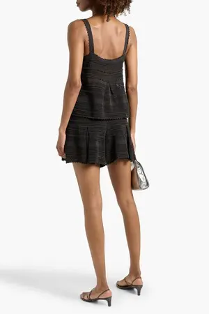 Zimmermann Pleated Pointelleknit Paperblend Shorts