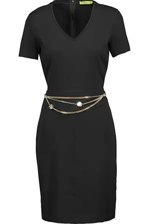 Versace Embellished Stretchjersey Mini Dress