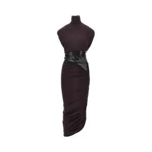 Andamane Stretch Viscose Long Dress - Black