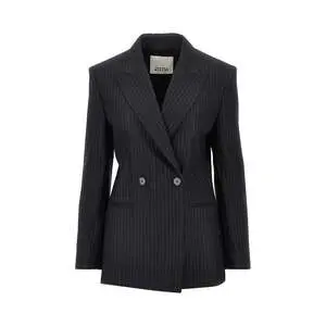 Isabel Marant Étoile Ranya Double-breasted Pinstriped Jacket - Black