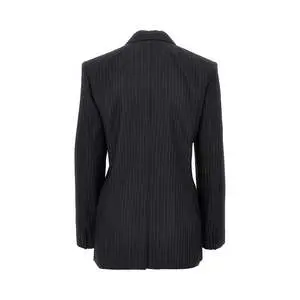 Isabel Marant Étoile Ranya Double-breasted Pinstriped Jacket - Black
