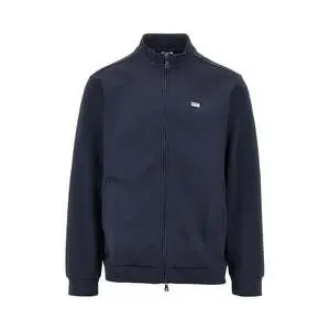 EA7 Full-zip Weathirt With Logo Plate - Blue