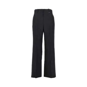 Isabel Marant Étoile Wool-blend Pinstriped Pants - Black