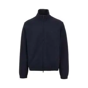 Emporio Armani Piquet Jersey Full-zip Sweatshirt An - Blue