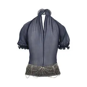 Attico Silk Georgette Top With Beads