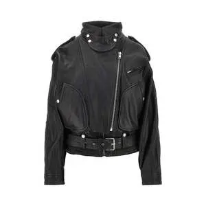 Isabel Marant Étoile Farza' Leather Biker Jacket - Black