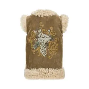 Etro Leather Vest With Paisley Emrboidery