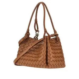 Bottega Veneta Intrecciato Leather Medium Parachute Bag - Brown