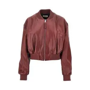 ARMA Hannan' Leather Bomber Jacket - Red