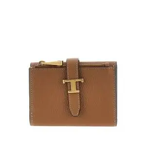 TOD'S Grained Leather Tri-fold Wallet