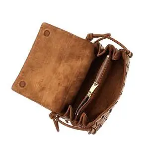 Bottega Veneta Notturno Intrecciato Nappa Leather Pouch - Brown
