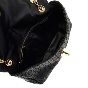 Bottega Veneta Intrecciato Nappa Leather Madison Bag - Black
