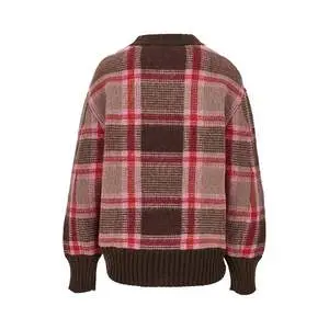Attico Embroidered Logo Mohair Blend Check Sweater