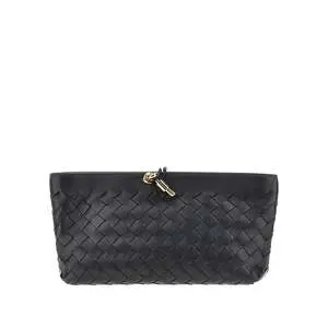 Bottega Veneta Intrecciato Nappa Leather 'andiamo' Pouch - Black