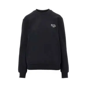 A.p.c. Crewneck Sweatshirt With Logo Embroidery - Black