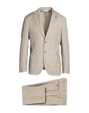 PAOLONI Suit Taupe Size Virgin Wool, Elastane - Grey