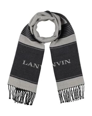 LANVIN Woman Scarf Black Size - Virgin Wool Grey