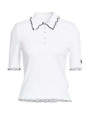 ROTATE BY BIRGER CHRISTENSEN Ribbed Jersey Polo Shirt