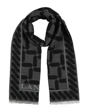 LANVIN Scarf Charcoal Virgin Wool, Elastane