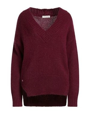 MANILA GRACE Turtleneck Burgundy Size Alpaca Wool, Wool, Acrylic, Polyamide - Red
