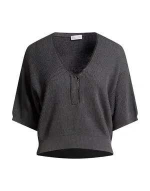 Brunello Cucinelli Cotton Mélange Ribbed Knit V-neck Sweater