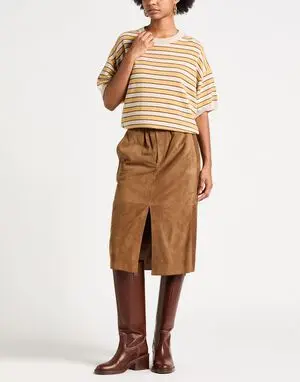 Brunello Cucinelli Striped Cashmere, Viscose, And Metallic Polyester Crewneck Sweater