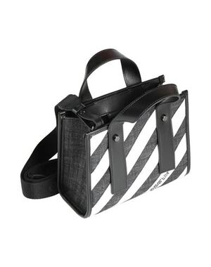 OFF-WHITE™ Diagonal Stripe Denim And Calfskin Tote Bag