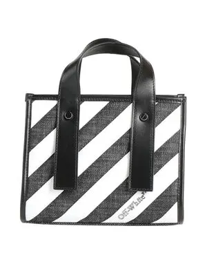 OFF-WHITE™ Diagonal Stripe Denim And Calfskin Tote Bag