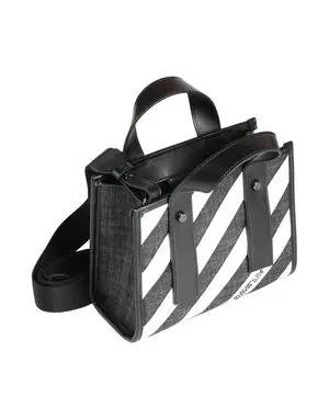 OFF-WHITE™ Diagonal Stripe Denim And Calfskin Tote Bag