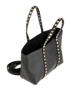 Valentino Garavani Pebbled Leather Studded Tote Bag - Black