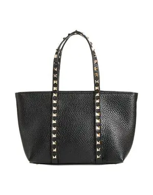 Valentino Garavani Pebbled Leather Studded Tote Bag - Black