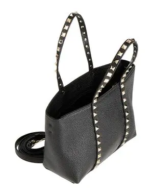 Valentino Garavani Pebbled Leather Studded Tote Bag - Black