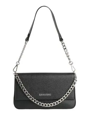 ERMANNO FIRENZE Pebbled Leather Clutch With Chain Strap
