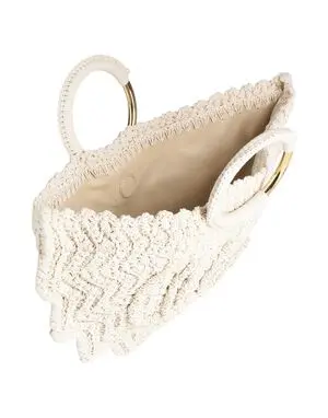 Chloé Handwoven Maxi Bag With Hoop Handle - White