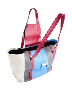 Marni Striped Leather Maxi Tote Bag - Blue
