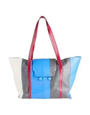 Marni Striped Leather Maxi Tote Bag - Blue